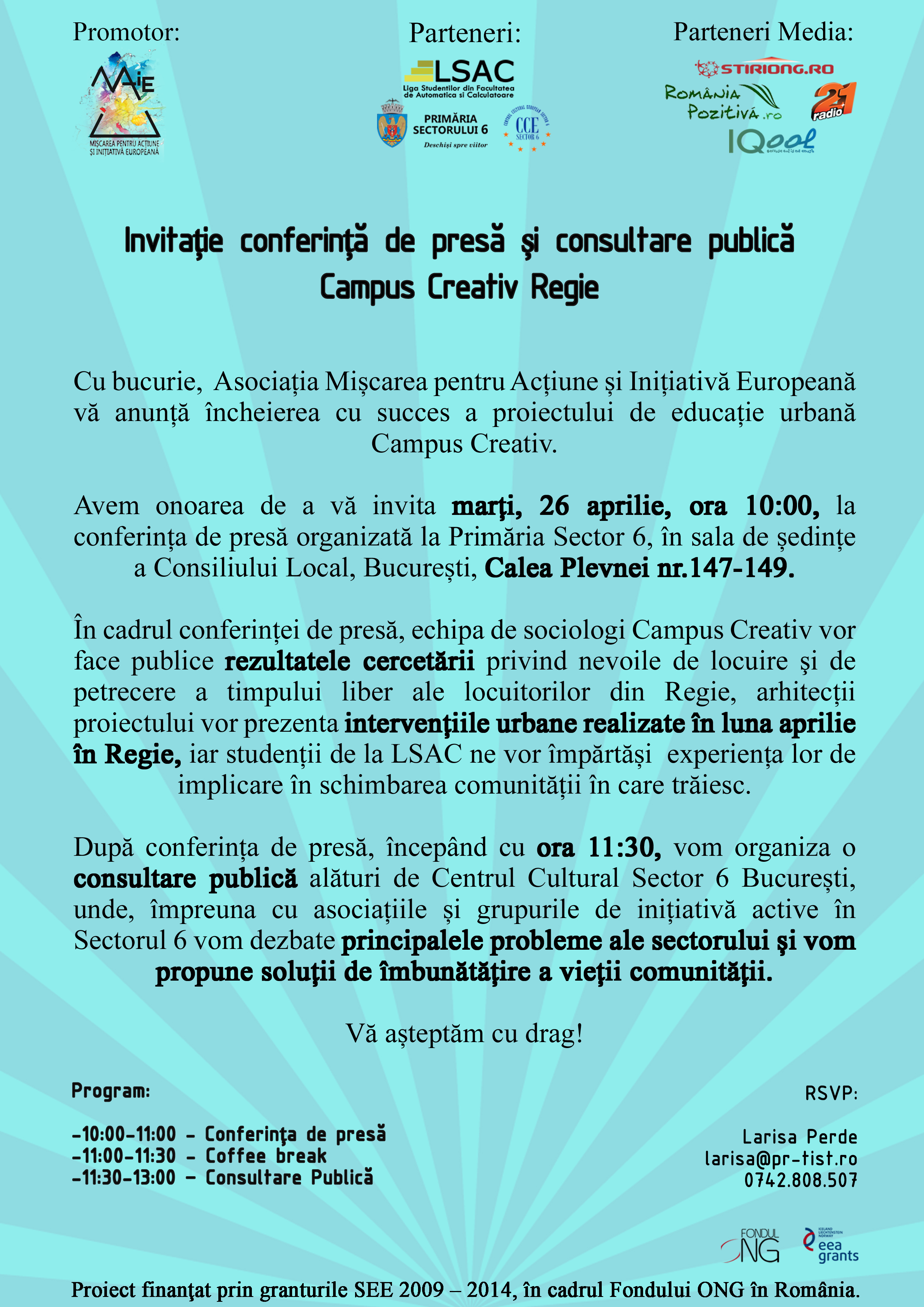 Conferință de Presă rezultate proiect Campus Creativ - OAR București